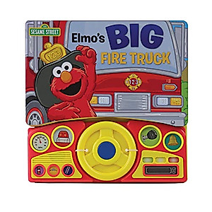 Sesame Street - Elmo's Big Fire Truck Adventure - Sound Book with Interactive Toy Steering Wheel - PI Kids (Play-A-Sound)