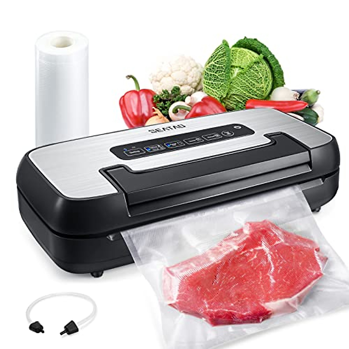 SEATAO VH5156 Vacuum Sealer, 80kpa Multifunctional Commercial and Home Vacuum Food & Glass Food Storage Containers Preserve Food Storage Containers with Lids