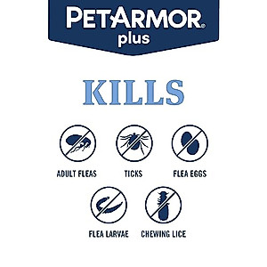 PetArmor Plus Flea and Tick Prevention for Dogs, Dog Flea and Tick Treatment, Waterproof Topical, Fast Acting, Large Dogs (45-88 lbs), 3 Doses