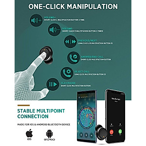 LASUNEY Bluetooth 5.0 True Wireless Earbuds with Charging Case, 60H Cyclic Playtime Waterproof Stereo Headphones with mic, in-Ear Earphones Headset for Sport