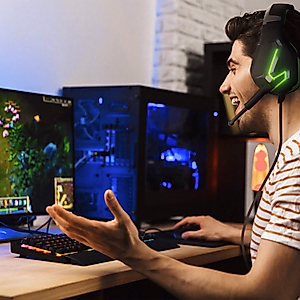 Orzly Gaming Headset (Green) for PC and Gaming Consoles PS5, PS4, Xbox Series X | S, Xbox ONE, Nintendo Switch & Google Stadia Stereo Sound with Noise Cancelling mic - Hornet RXH-20 Sagano Edition