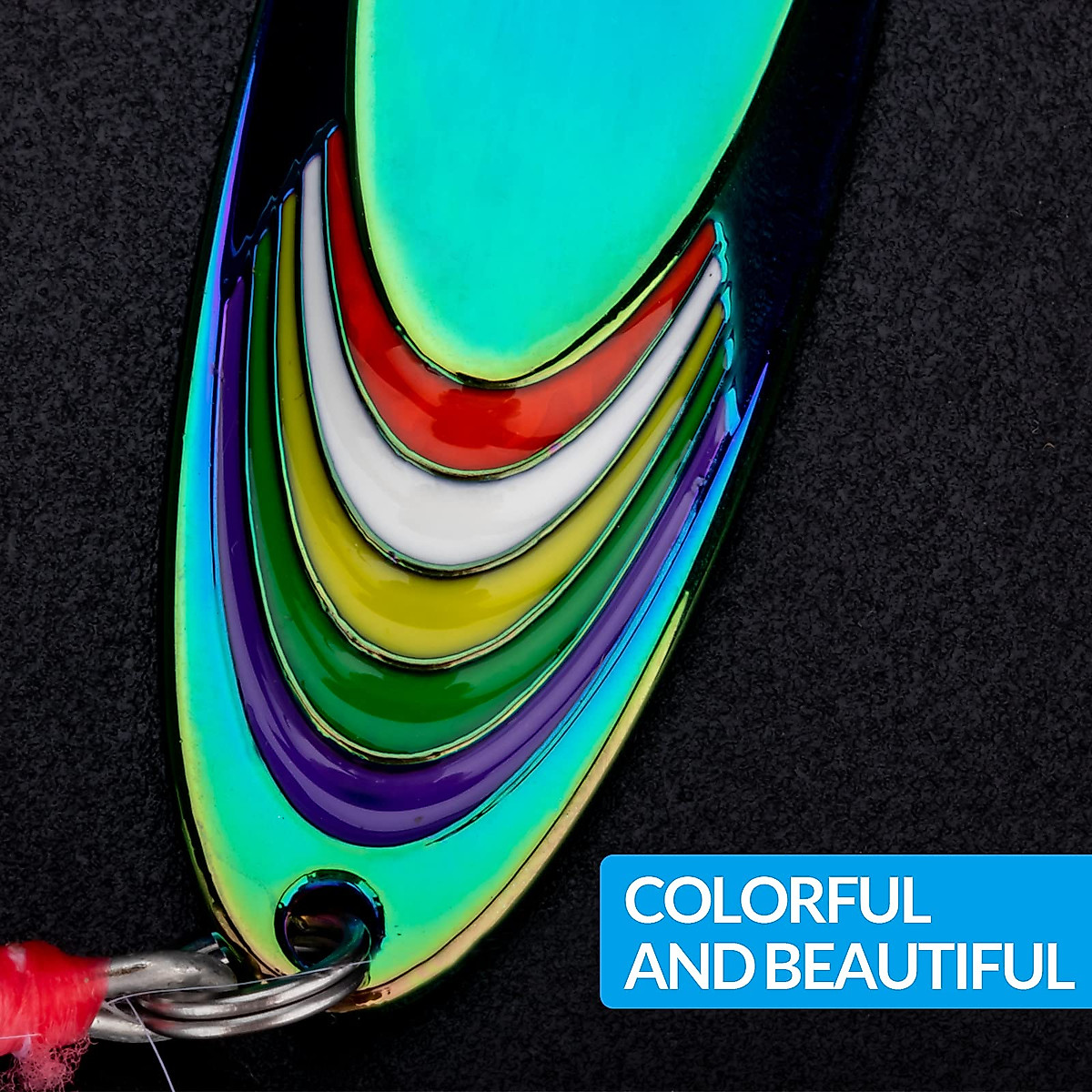 QualyQualy Fishing Lure Fishing Spoons Fishing Trout Lures Walleye Spoons Fishing Spoon Lures for Trout Bass Pike Crappie Walleye 5Pcs 1/8oz 1/6oz 1/4oz 3/8oz 1/2oz 5Pcs