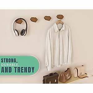 Acacia Wood Hooks, Natural Oval Hangers for Keys, Towels, Accessories – Functional Entryway, Bathroom Organizer – Sleek Wall Decor, Space-Saving Design – Perfect for Small Spaces, Modern Homes