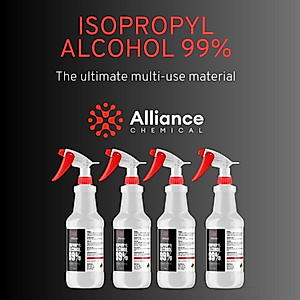 Isopropyl Alcohol 99% - 1 Quart Spray Bottle - High-Purity Concentrated Rubbing Alcohol for Effective Cleaning - Quick-Drying, Domestically Sourced IPA