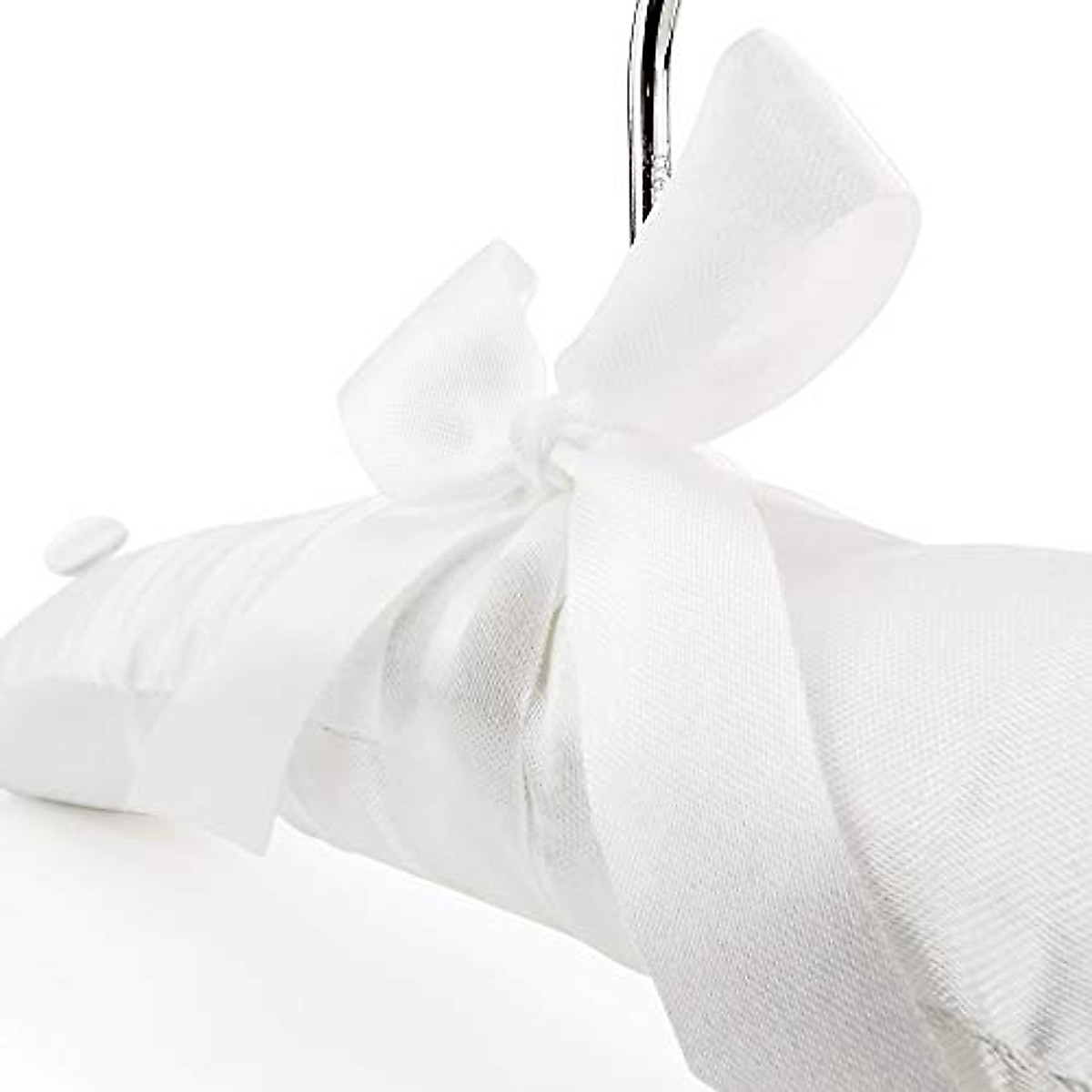 HANGERWORLD Pack of 3 Small Kids Satin Padded Hangers - 11.8inch Soft White Infant, Toddler and Baby Hangers for Nursery Closet