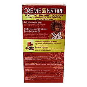 Exotic Shine Hair Color by Creme of Nature, 9.2 Light Caramel Brown, with Argan Oil from Morocco, 1 Application