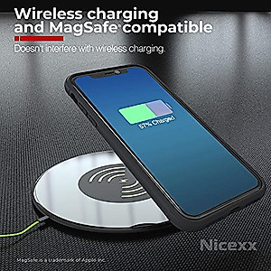 Nicexx Designed for iPhone XR Case with Carbon Fiber Pattern, 12ft. Drop Tested, Wireless Charging Compatible - Black
