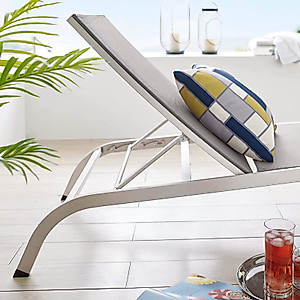 Modway Savannah Outdoor Patio Mesh Chaise Lounge Chair in Gray