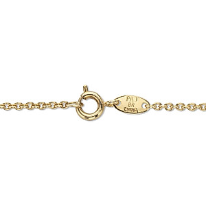 PalmBeach 18K Yellow Gold Plated Genuine Diamond Accent Italian Horn Charm Pendant (5mm)