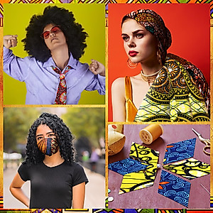 Mixweer 40 Pcs African Cotton Fabric Square No Repeat Quilting Fabrics Bundles African Wax Fabric Cotton Ankara Fat Quarters for DIY Sewing Cloths Handmade Accessories (20 x 16 Inch)