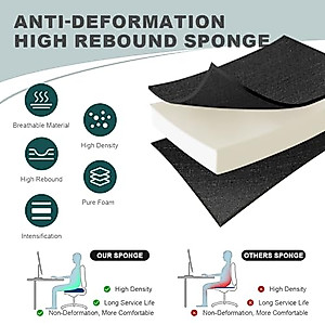 Savourseat Ergonomic Computer Desk Chair Executive Office Chair Fabric with Footrest and Padded Armrest Office Chair (Black)