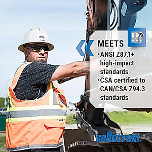 Sellstrom - 70001AZ Polycarbonate Sealed Safety Glasses/Protective Eyewear, Anti-Fog Coating, Detachable Soft Co-Molded Temples, U.S. Military Ballistic Rated, Yellow & Black with Smoke Tint, S70001