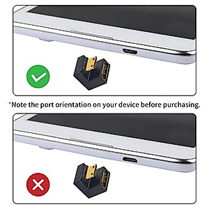 Duttek 180 Degree Mini HDMI to HDMI Adapter 8K, U Shaped HDMI to Mini HDMI Adapter 48Gbps UHD Down Angle Mini HDMI Male to HDMI Female Extender Converter for Cameras, Projectors 2 Pack