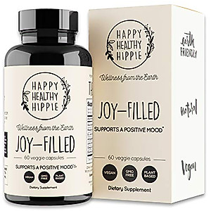 Joy-Filled Mood Support Supplement with St Johns Wort | Helps Calm The Mind & Body, Stress Relief Energy Supplements | 100% Plant-Based | Ashwagandha, Rhodiola, Eleuthero | Herbal Adaptogens, 60 ct