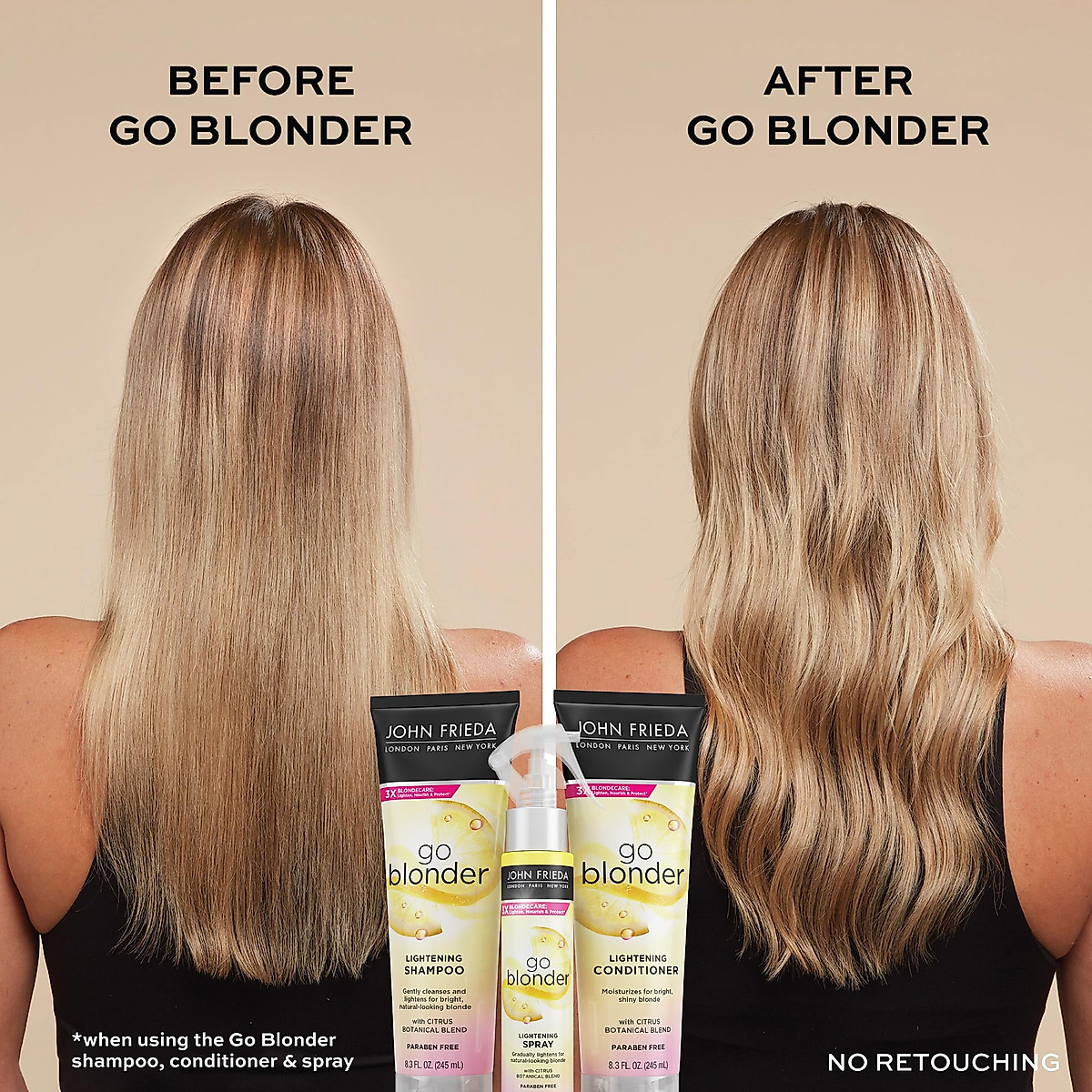 John Frieda Sheer Blonde Go Blonder Conditioner, Gradual Lightening Conditioner, 8.3 oz, with Citrus and Chamomile, featuring our BlondMend Technology