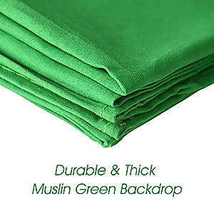 EMART 10 X 12ft Green Screen Backdrop, Chromakey Photo Backdrop Seamless Muslin Cloth Fabric for Recording, Photography Studio, Steaming, Zoom Meeting