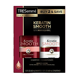 TRESemme Shampoo and Conditioner Set, Keratin Smooth - Anti Frizz Hair Products with Keratin Protein, Promotes Smooth Sleek Hair for up to 72 Hours.