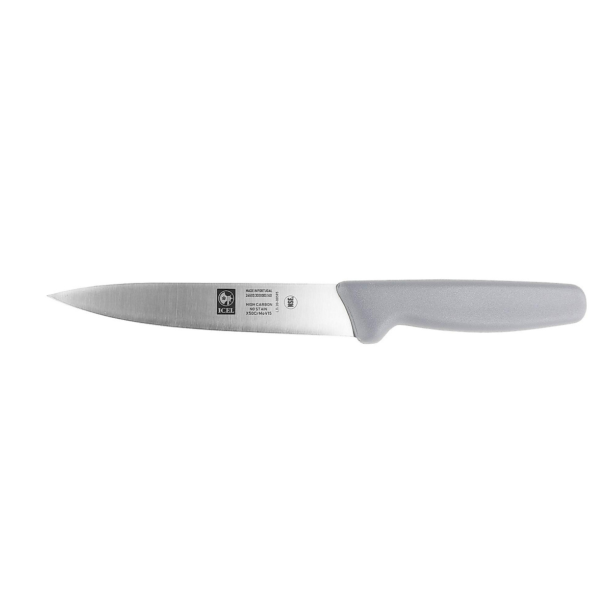5.5-inch Stiff Wide straight Edge Blade, Boning Knife, Grey Handle. By ICEL.