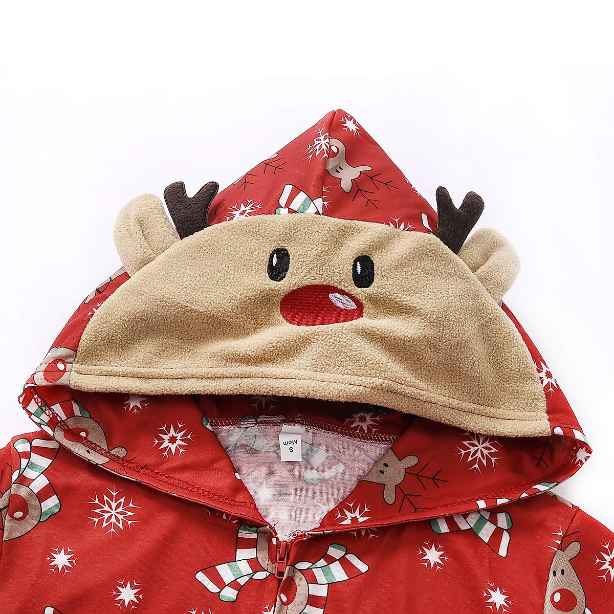 Yuemengxuan Christmas Family Pajamas Matching Sets Deer Onesies Jumpsuits Baby Kids Adults Women Men Pjs Sleepwear Homewear Outfits(A,Women,Medium)