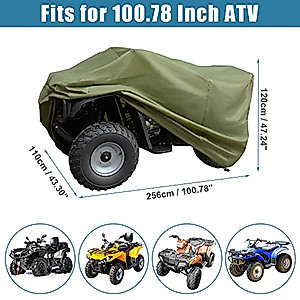 X AUTOHAUX ATV Cover for Polaris Sportsman ACE Touring for Can-Am Renegade Polyester All Season Weather Waterproof Outdoor Protection 4 Wheeler Covers Quad Cover fit Most 250CC-1000CC XXXL