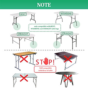 Herbert-fty Folding Table risers for Folding Tables Straight/Bent Leg, Dural Folding Table Leg Extensions 4 Levels/Heights Table Leg Extenders-All for Treating Your Back Pain(4-Pack)(17.3 in (44cm)