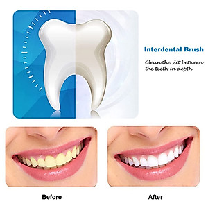 Interdental Brushes, Dental Tooth Flossing Head, Toothpicks Dental Floss Stick Teeth Braces Brush Tooth Cleaning Tools 42 Pcs