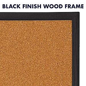 Quartet Cork Board Bulletin Board, 2' x 3' Framed Corkboard, Black Frame, Decorative Hanging Pin Board, Perfect for Home Office Decor, Home School Message Board or Vision Board (MWDB2436-BK)