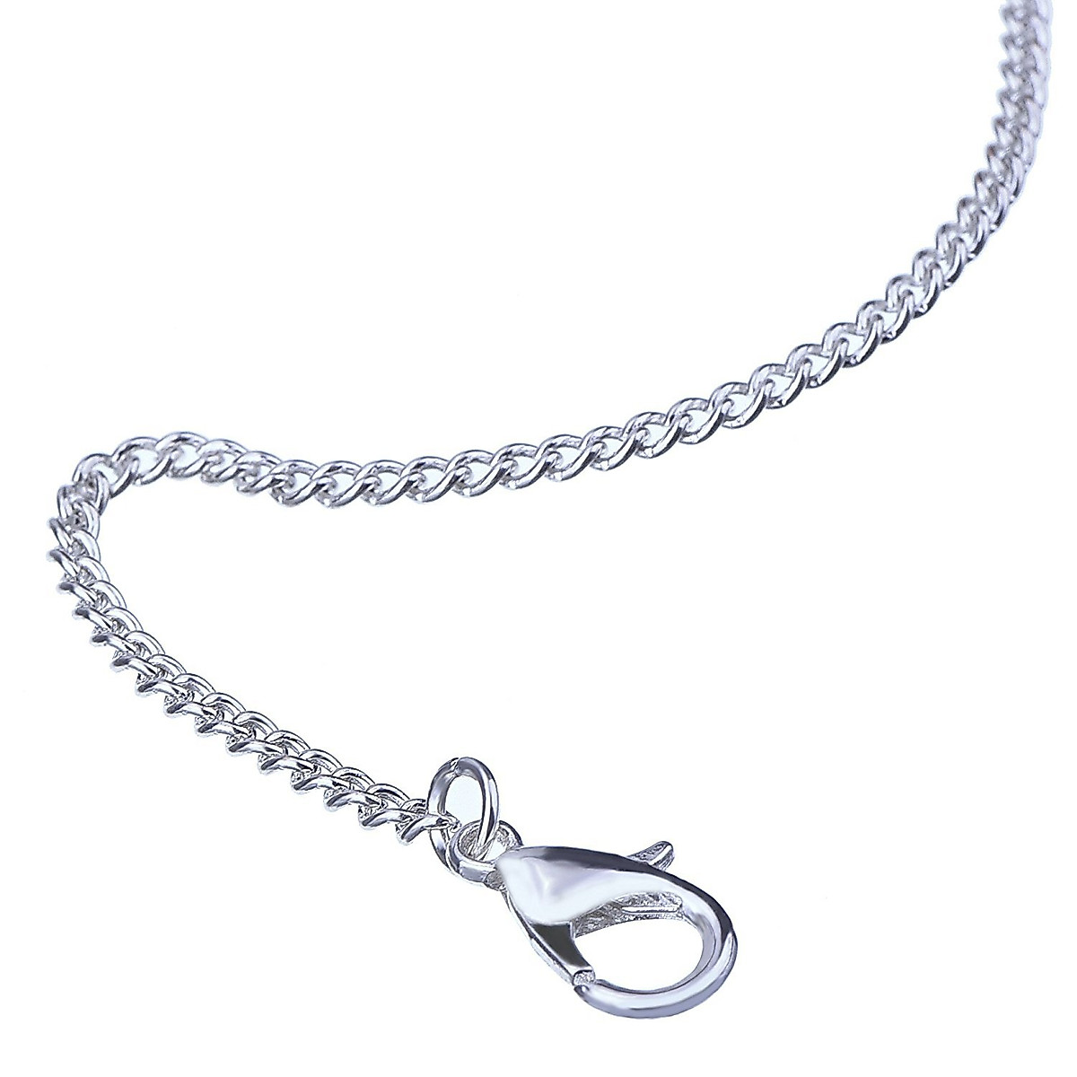 Outus 12 Pack Iron DIY Chain Necklaces Lobster Clasp Link Chain Necklaces Silver Plated (18 Inch)