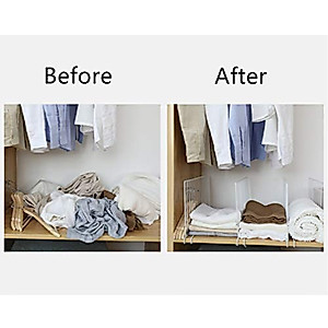 Closet Shelf Dividers for Wooden Shelves, Kosiehouse Shelving Organizer Shelves Separator for Purse Clothes Sweater Storage in Closet, Wardrobe, Kitchen Cabinets, Bookshelf-8 Pack