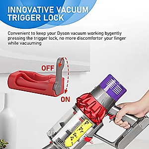 ALSTON Soft/Hard Roller Floor Brush Motorhead Attachment Vacuum Cleaner Head Replacement for Dyson V7 V8 V10 V11 V15 with LED Headlight and Triger Lock