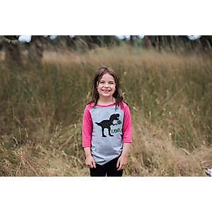 7 ate 9 Apparel Kids Dinosaur St. Patricks Day 3T Pink Raglan