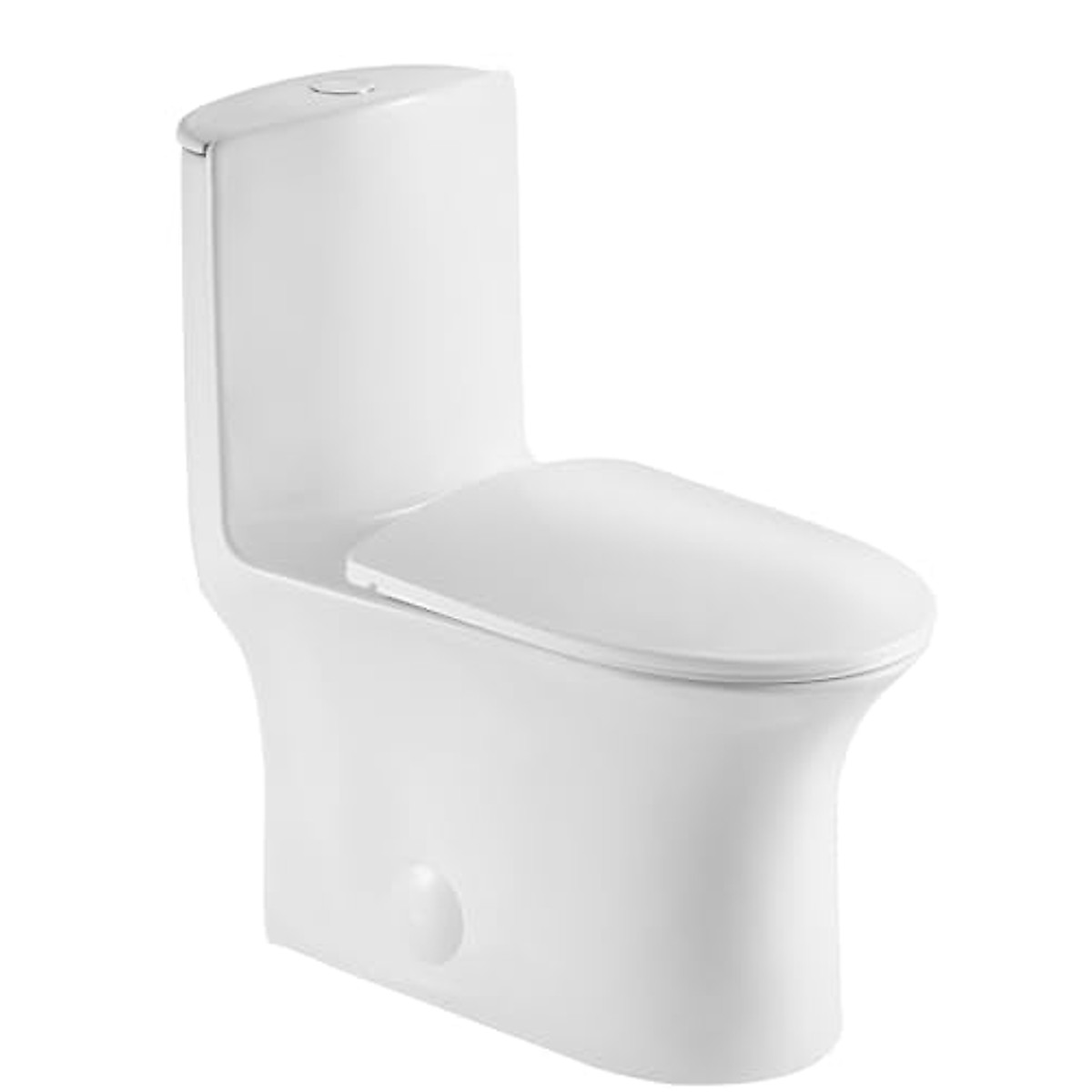 JINGZE Dual Flush Elongated Standard One Piece Toilet for Bathroom Comfort Height in White