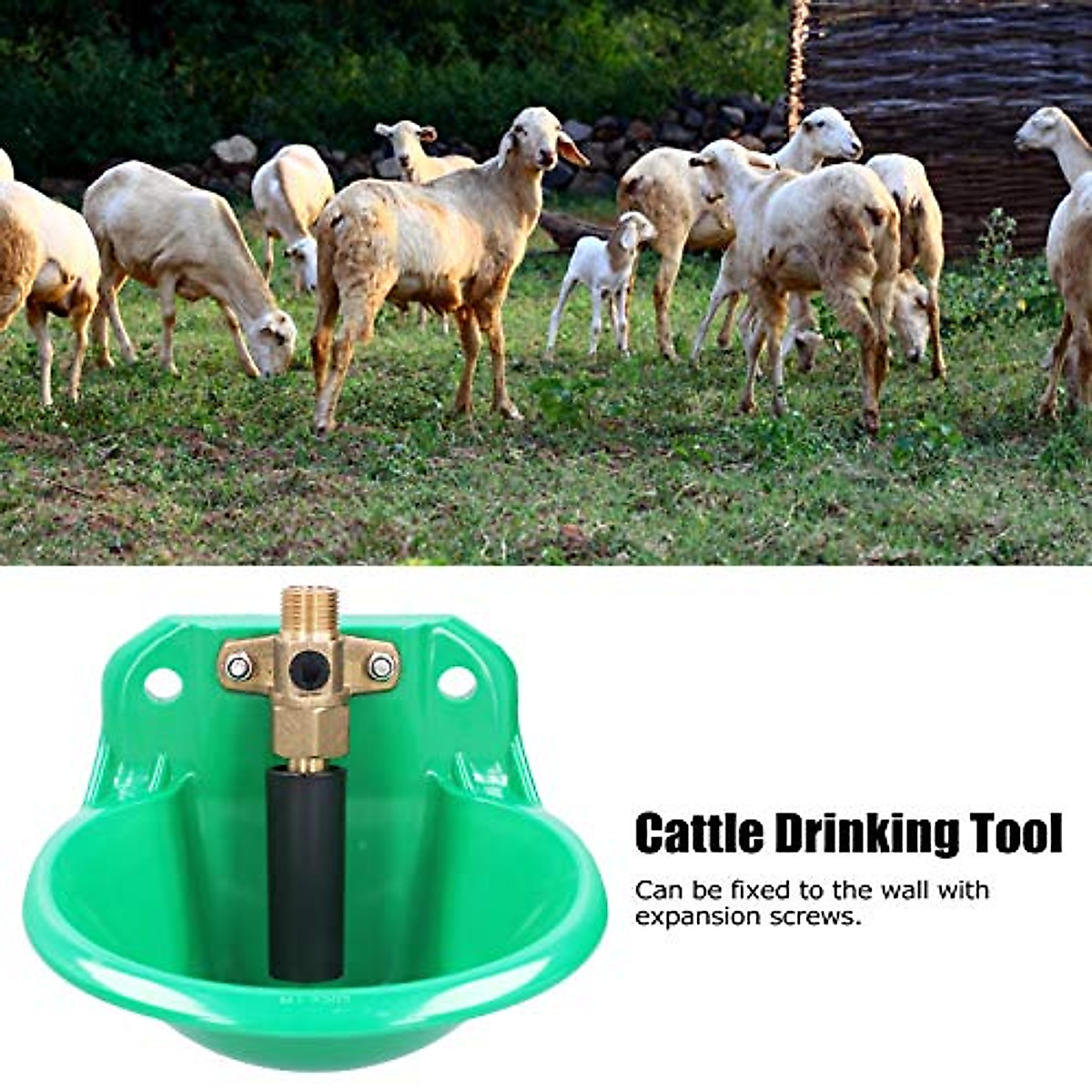 Evonecy Cattle Water Bowl, Unique Design Black Automatic Cattle Water Drinking Bowl, Cattle Drinking Tool, for Pig Cattle