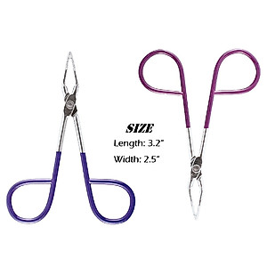 (2 in 1) Less Pain PROFESSIONAL Straight Tip TWEEZERS with Easy Scissor Handle + 2 Eyebrow Brush, GREAT PRECISION TWEEZERS Men/Women; PORTABLE Beauty Tools for Facial Hair, Ingrown Hair, Blackhead