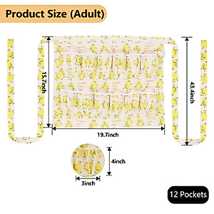 Gautsa Egg Apron for Kid and Adult, Deep Pockets with Elastic Closures, with Hook, Fresh Egg Collecting Gathering Holding Apron (yellow for adult)