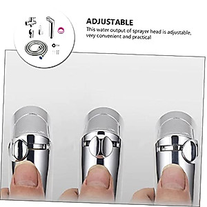 COOLHIYA 1 Set Toilet Sprayer Shower Head Kit Hand Held Bidet Cleaning Kits Hand Shower Handheld Sprayer Kit Handheld Bidet Stainless Hose Cloth Diaper Sprayer Kit Bidet Hand Silver Copper
