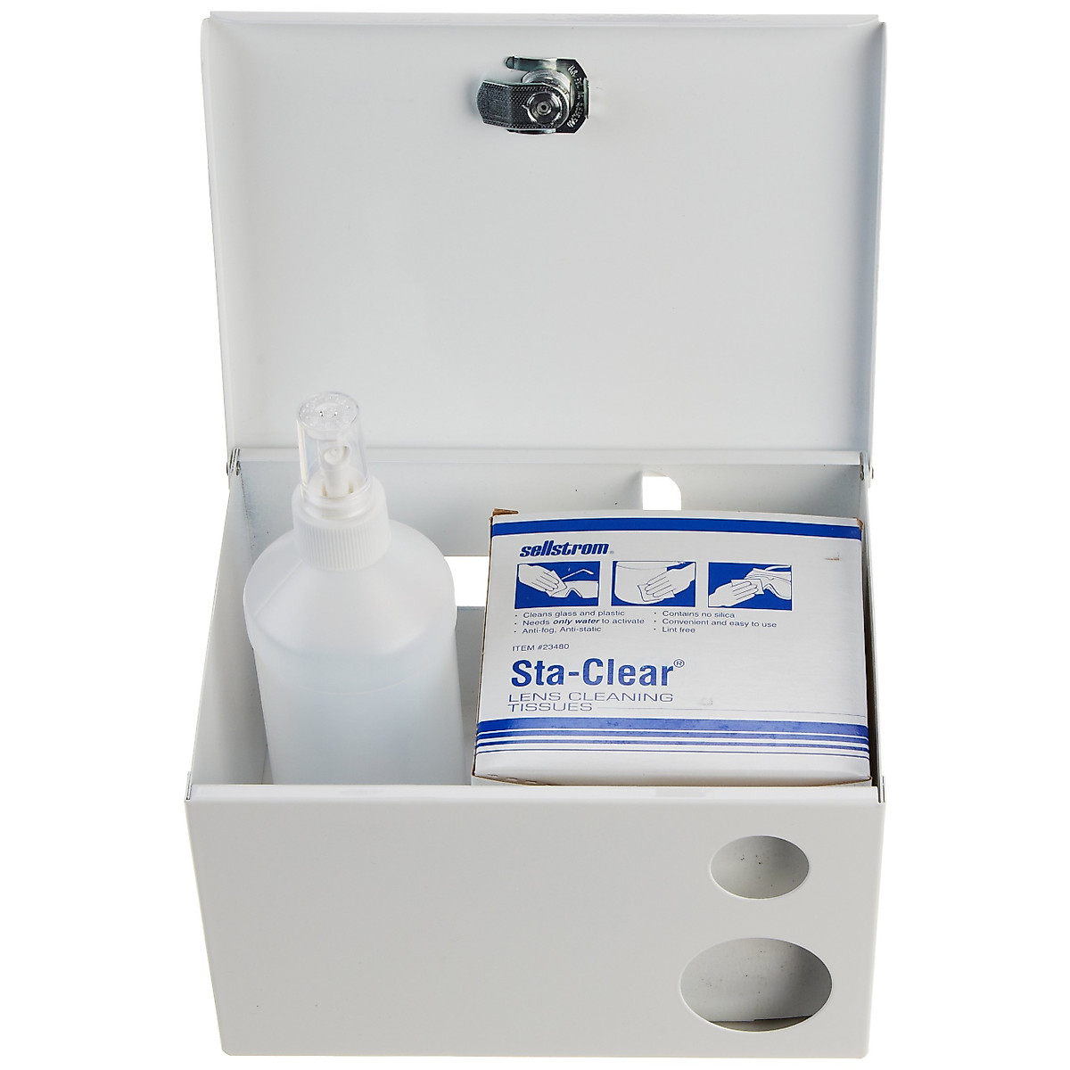 Sellstrom Lens Cleaning Tissues Station / Kit with Water Pump Spray Bottle, S23470
