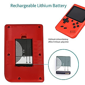Handheld Game Console, Portable Retro Video Game Console with 400 Classical FC Games 3.0-Inch Screen 1020mAh Rechargeable Battery Support for Connecting TV (Red)