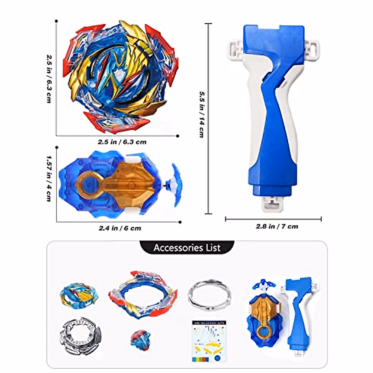 Desamvap Bey Battling Tops Burst Pro Series Dynamite B-193 Ultimate Valkyrie Variable'-9 Bey Blades with Launcher & Grip Battle Game Set Right Spin DB Layer System, Toys Gifts for Kids Children Boys