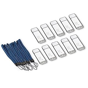 128GB USB 3.1 Flash Drive Bulk 10 Pack Multipack Bundle with Lanyard Reading 100MB/s Writing 45MB/s Thumb Drive Set with Led Light Memory Stick Zip Drive USB Drive Jump Pen Drive for Data Storage