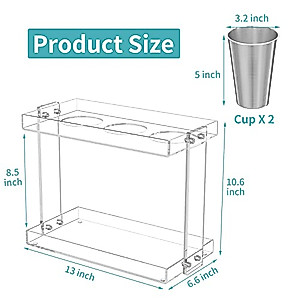 HIIMIEI Hair Tool Organizer, Clear Acrylic Blow Dryer and Curling Iron Holder, 2 Tier Bathroom Counter Storage, Vanity hairdryer Stand for Lotion Makeup Cosmetics Perfume Makeup Toiletries