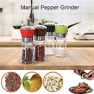 BYyushop Portable Manual Hand Twist Pepper Mill Spice Salt Grinder Kitchen Grinding Tool - Brown