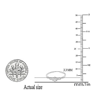 Dazzlingrock Collection 0.05 Carat (Ctw) Round Lab Grown White Diamond Bridal Promise Ring, in 925 Sterling Silver, Size 9.5
