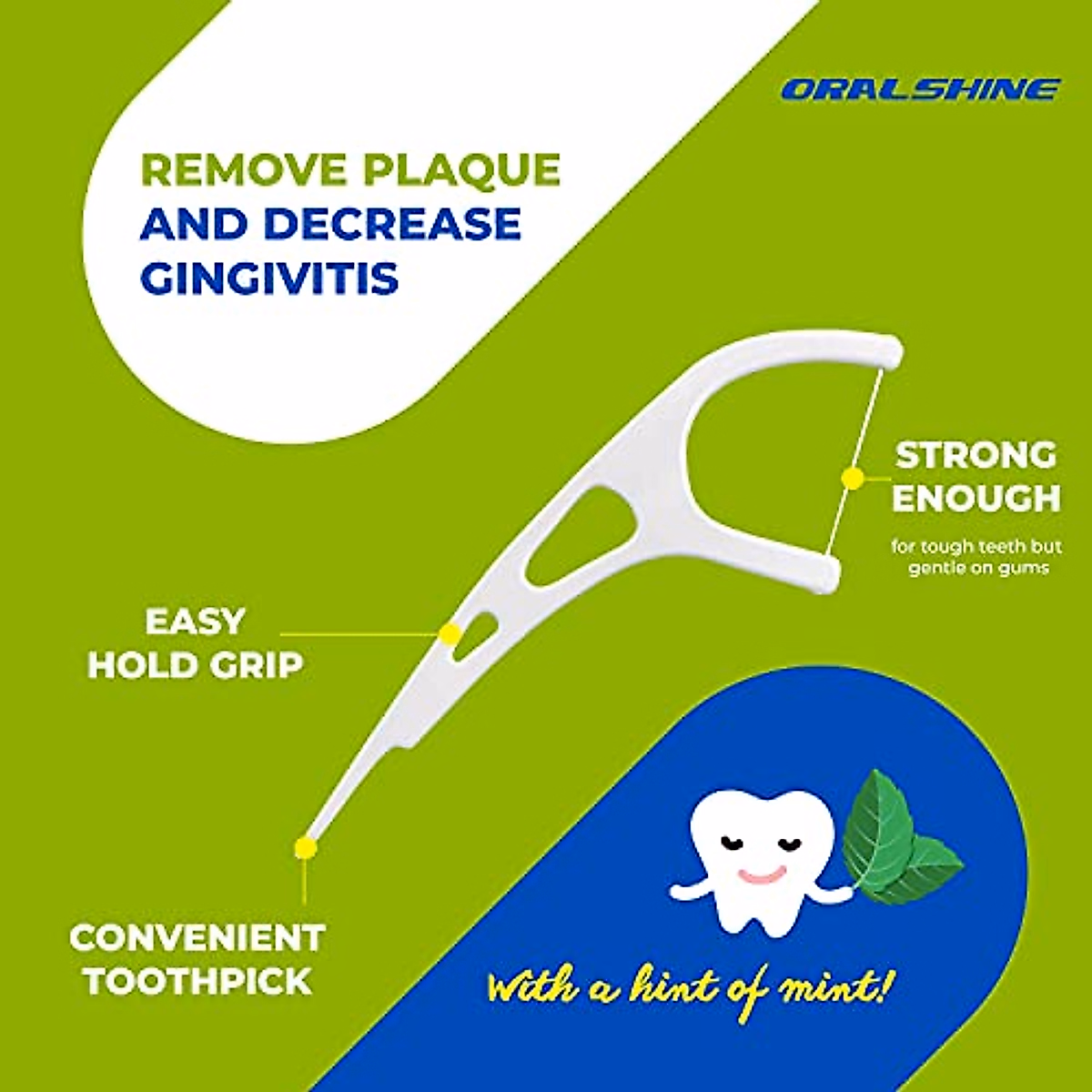 2-in-1 Dental Floss Picks for Teeth | Mint Dental Floss Sticks | Glide Dental Floss Technology | Tooth Floss for Adults | Picks Dental Flossers | Tooth Floss Dental | 3x90 Count (270 Gum Floss Picks)