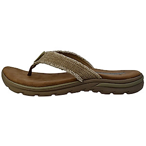 Skechers Men's Bosnia Flip-Flop Sandal, Tan, 11 M US
