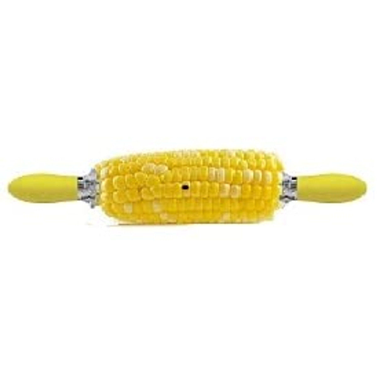 Friwer White Porcelain 9 Inch Corn Cob Tray, Set of 4 - with 8 Stainless Steel Soft Grip Corn Picks