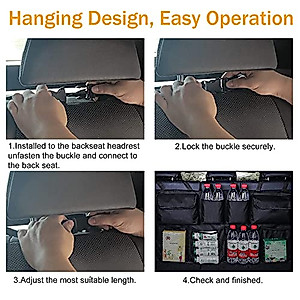 JUSTTOP Car Organizer Backseat Car Storage for SUV Trunk, Car Trunk Tidy Storage Bag with Lids