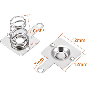 Cutelec 10Pairs Battery Springs AA Battery Negative to Positive Conversion Spring Contact Nickle Plated 12x12mm