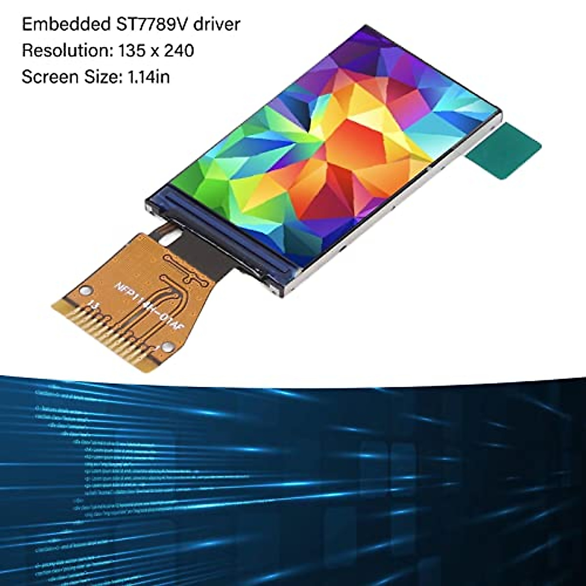 FECAMOS Display Module, ST7789V Driver SPI Interface 1.14in IPS Display Module 135 X 240 Resolution for Controller Board