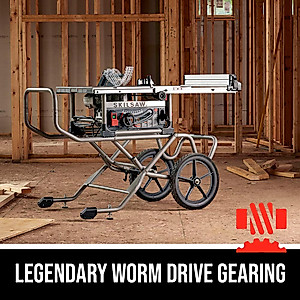 SKIL 10 Inch Heavy Duty Worm Drive Table Saw with Stand + BOSCH RA1054 Deluxe Router Edge Guide
